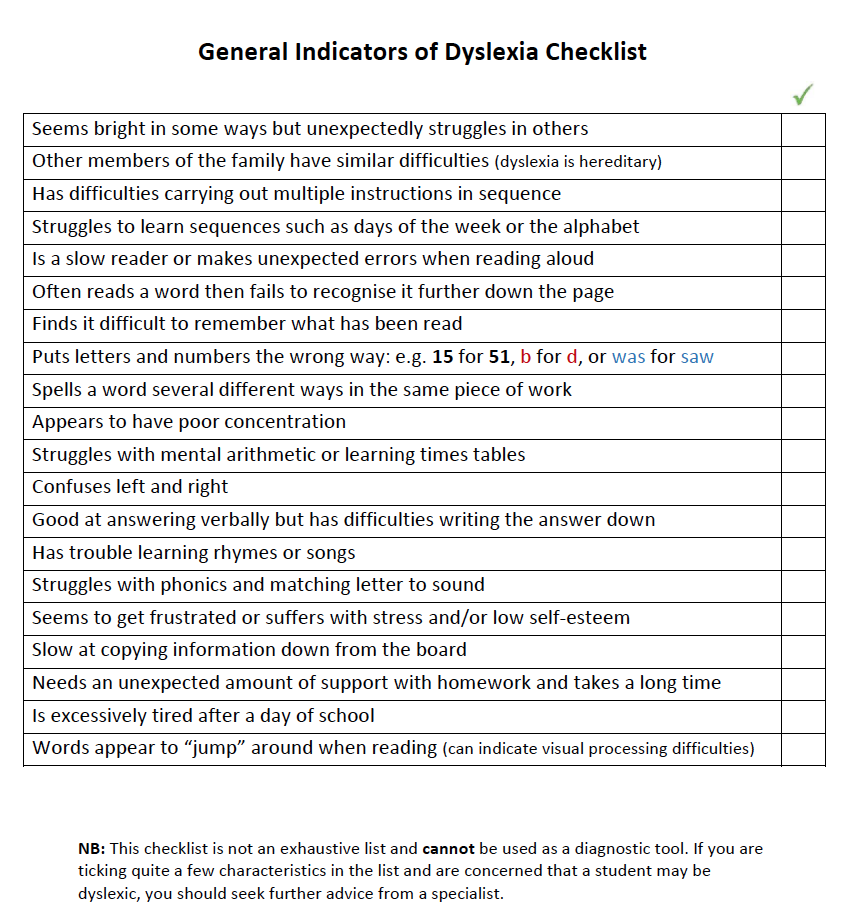How Can I Tell if my Student may be Showing Signs of Dyslexia?